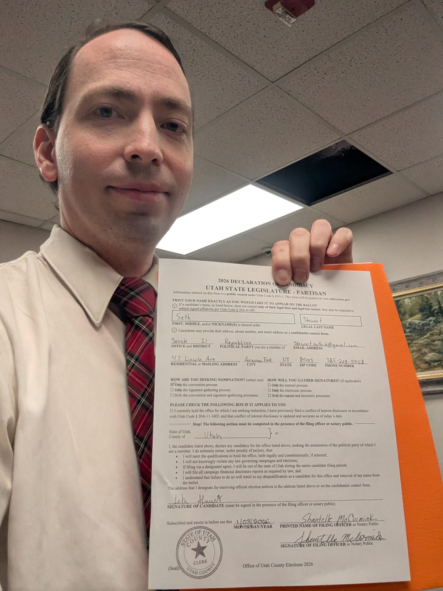I am running for Utah Senate! – Restore the Republic